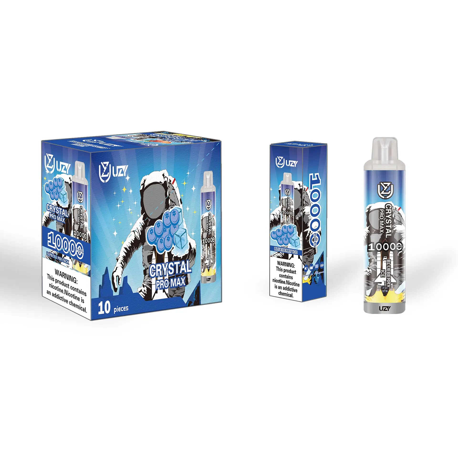 UZY Crystal Pro Max 10k Puffs 0% 2% 3% 5% Nicotine Rechargeable ...