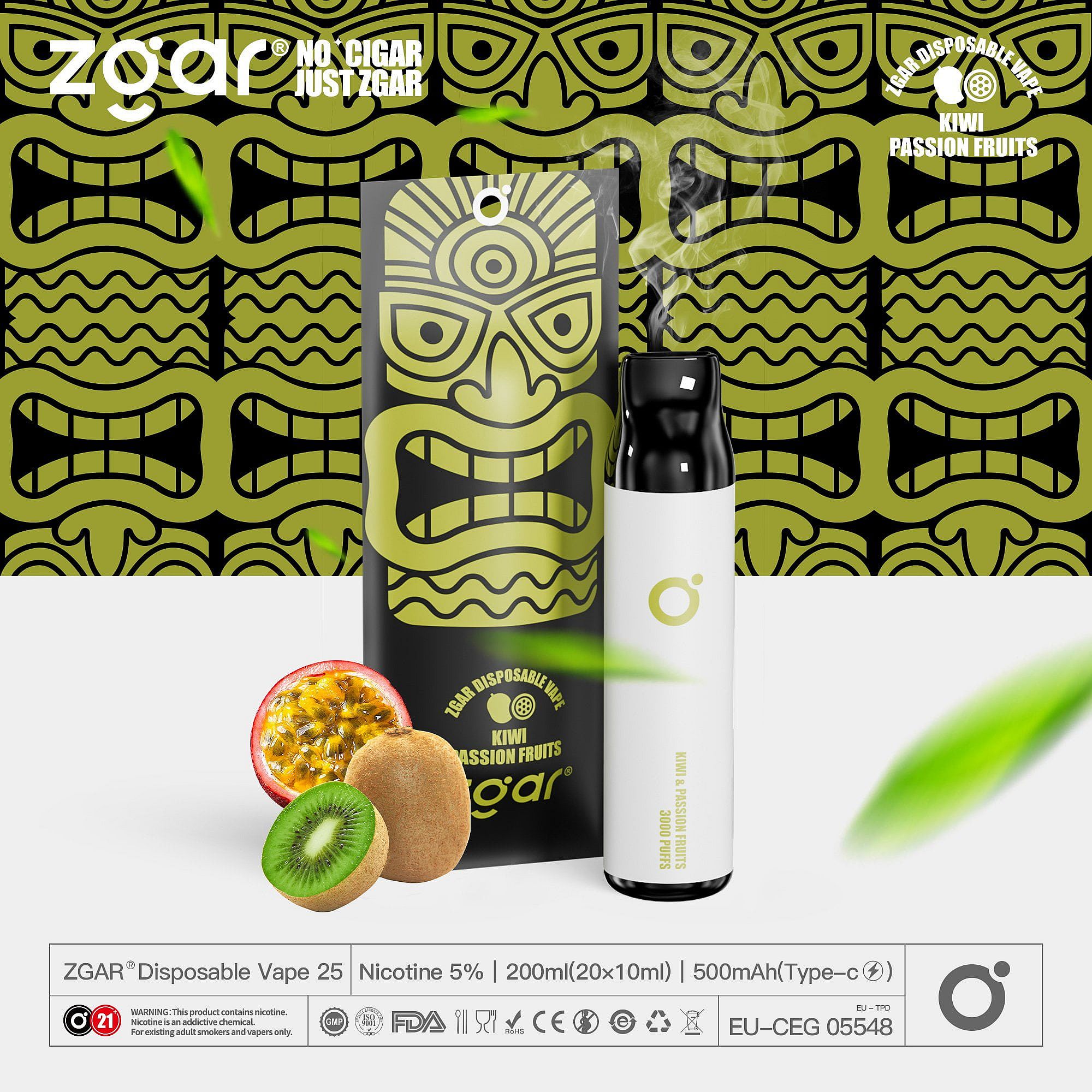 ZGAR ZG25 3000 Puffs 5% Nicotine Rechargeable Disposable Pod - SleekVape