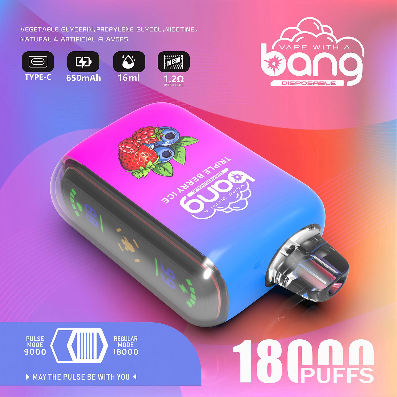 Bang Rocket 18000 Puffs Disposable Vape New Electronic Cigarette Pod ...