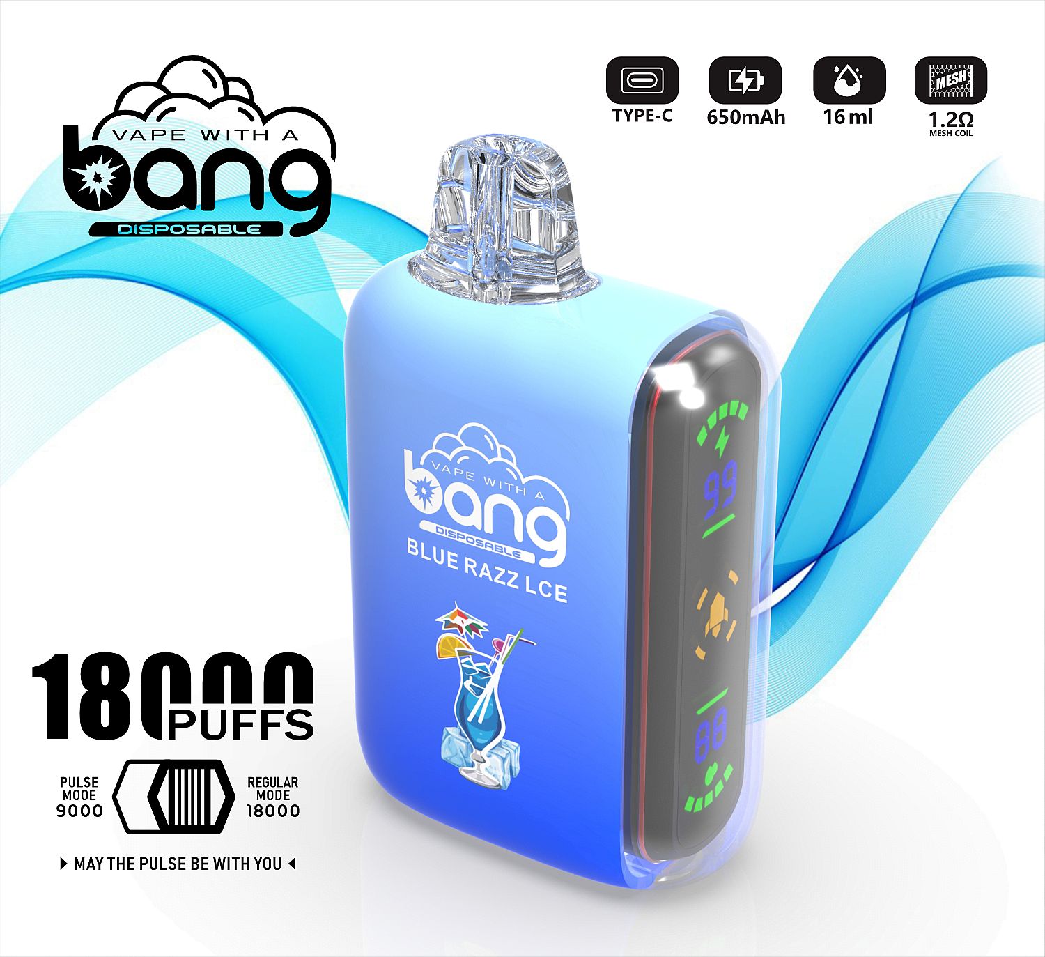 Bang Rocket 18000 Puffs Disposable Vape New Electronic Cigarette Pod ...