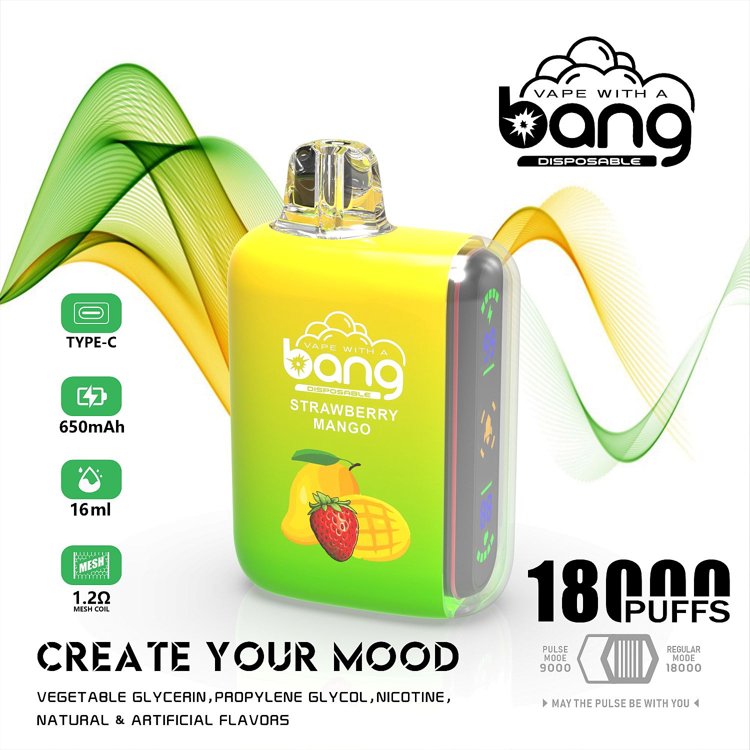 Bang Rocket 18000 Puffs Disposable Vape New Electronic Cigarette Pod ...