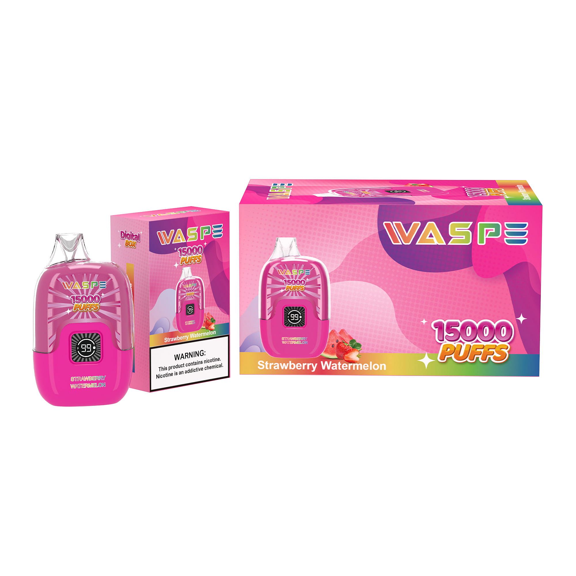 WASPE Digital Box 15000 Puffs Disposable Vape Popularity Cigarette Pod ...