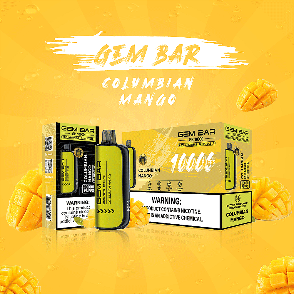 GEM BAR 10000 Puffs Strength 5% Electronic Cigarette Disposable Vape ...