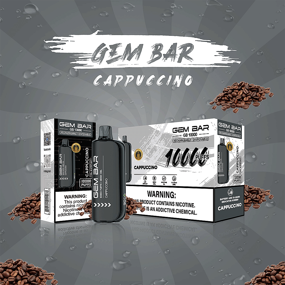 GEM BAR 10000 Puffs Strength 5% Electronic Cigarette Disposable Vape ...