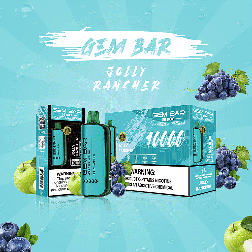 GEM BAR 10000 Puffs Strength 5% Electronic Cigarette Disposable Vape ...