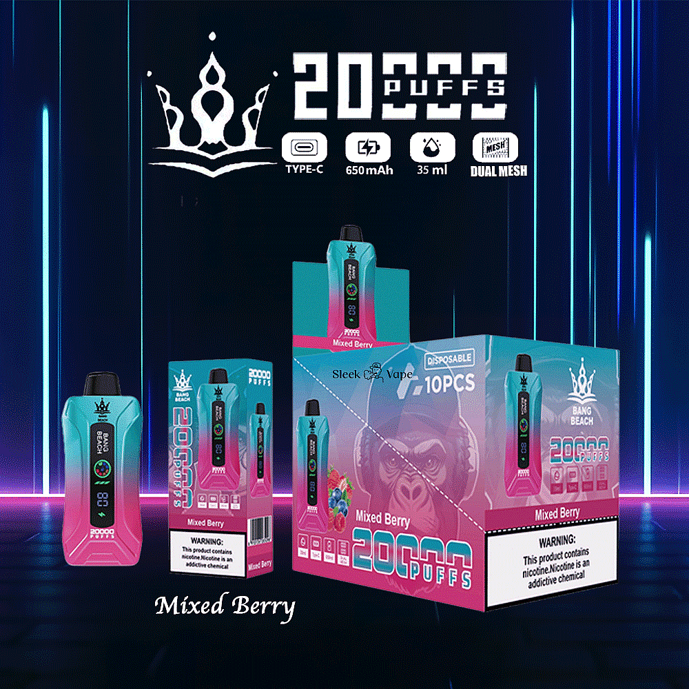 Bang Beach 20000 20K Puffs 0% 2% 3% 5% Nicotine New LED Display ...