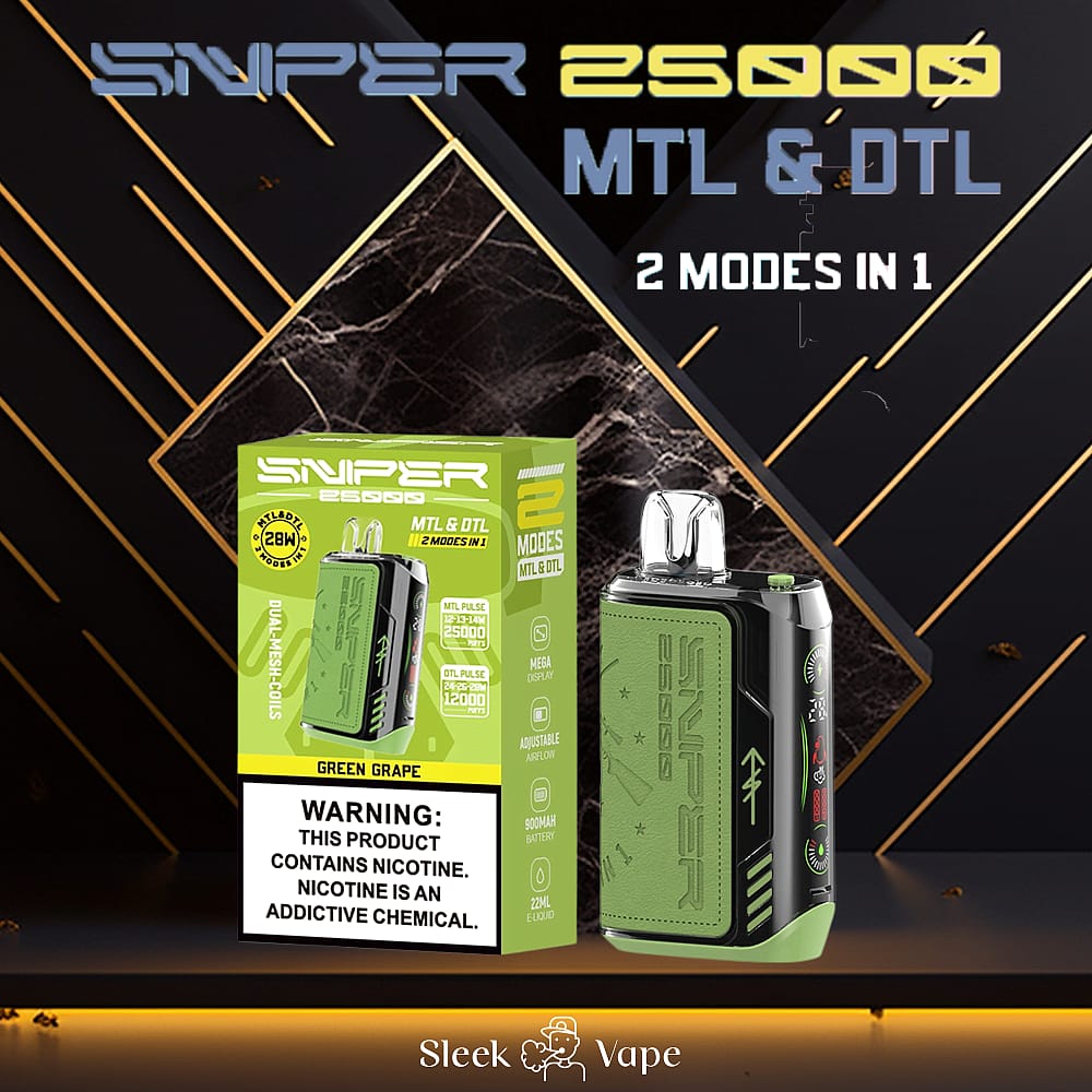 VAPMOD SNIPER 25000 25K Puffs Disposable Vape Leather Electronic ...
