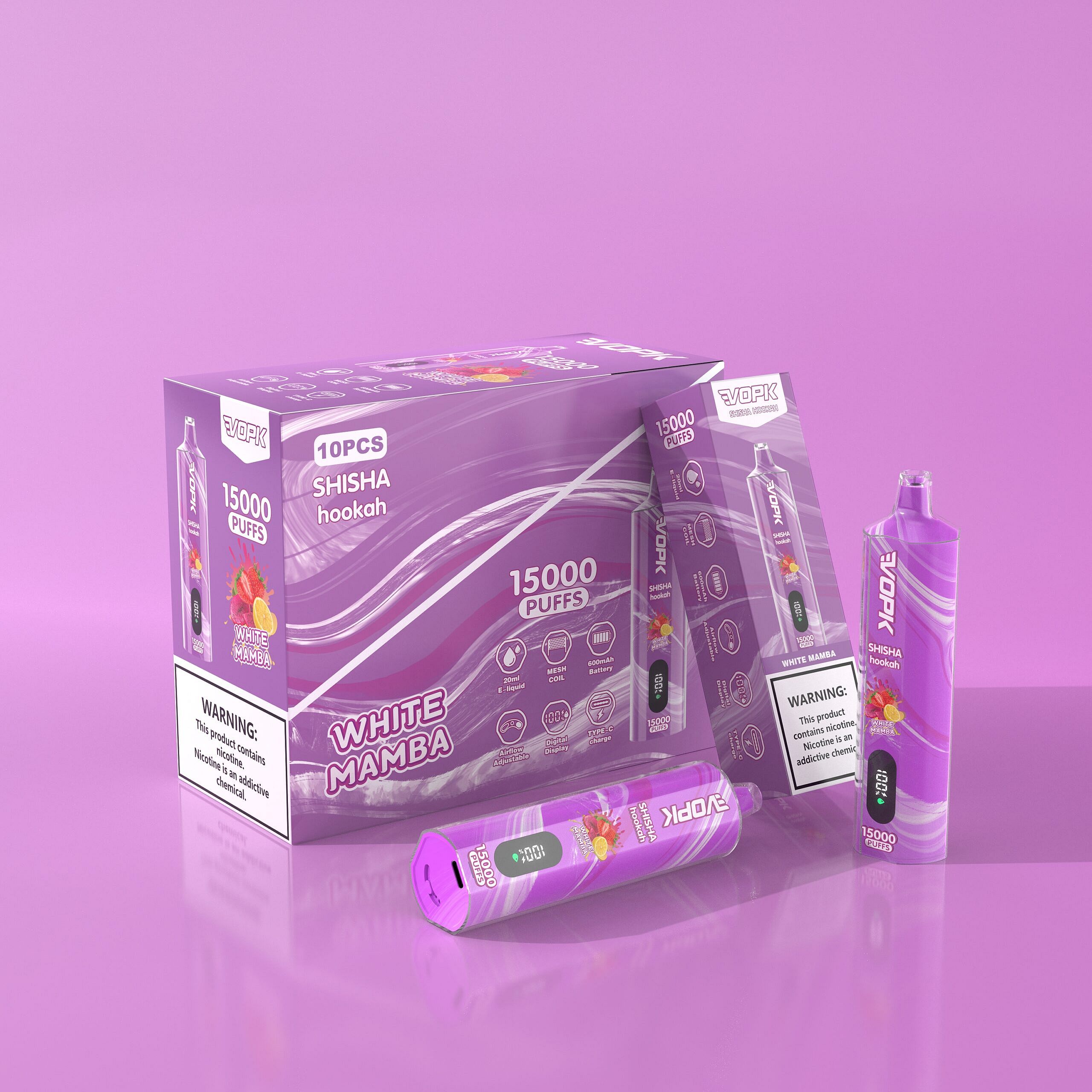 VOPK Shisha Hookah 15000 15K Puffs Newest DTL Disposable Vape Pen ...