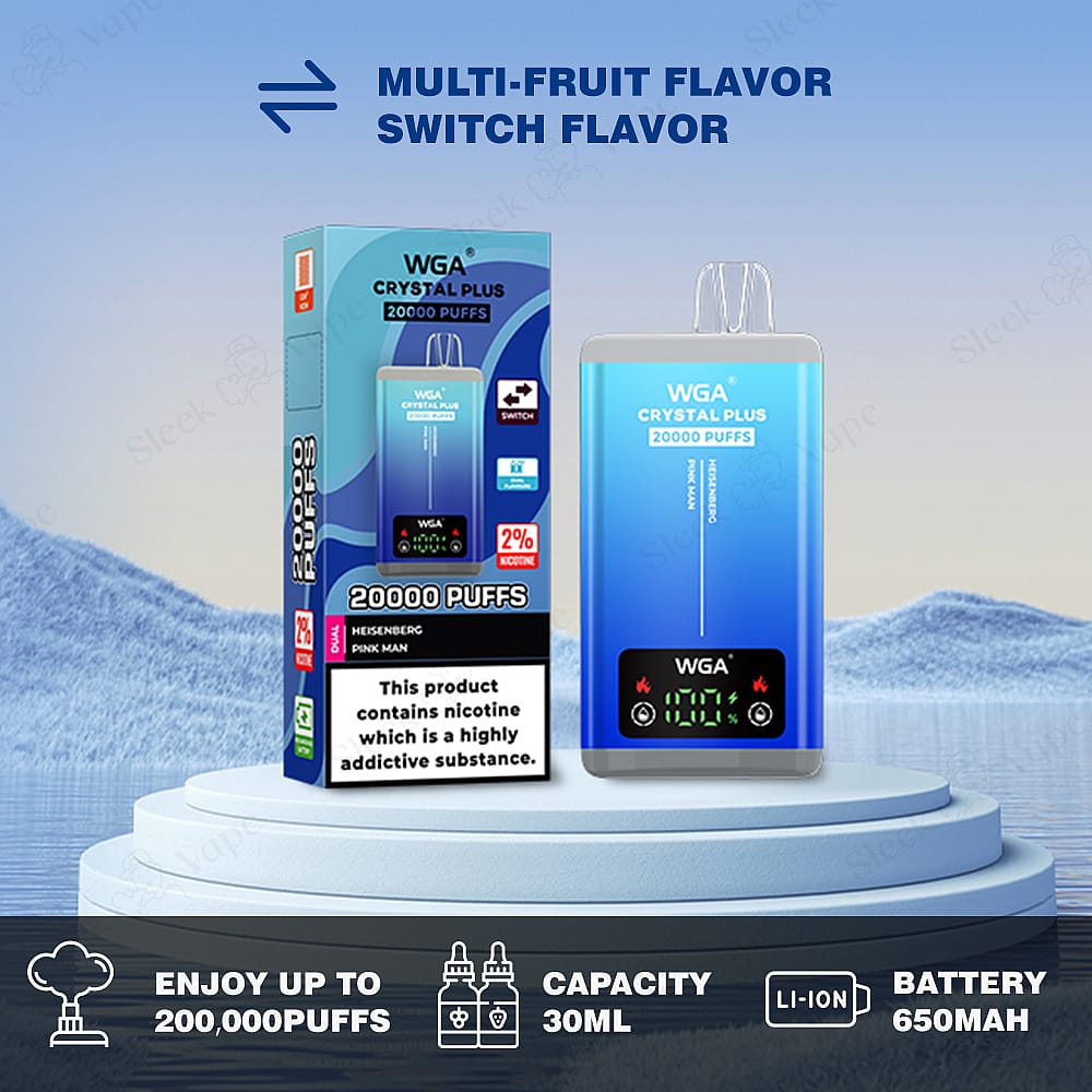 WGA Vape Crystal Pro Max 20000 20k Puffs | Dual Flavors & Switch Taste ...