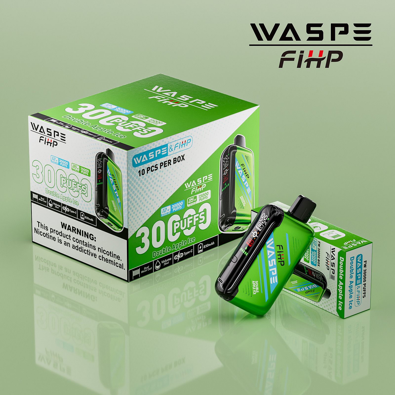 Vape jetable Waspe FIHP 30K Puffs – Affichage LED, flux d'air réglable ...