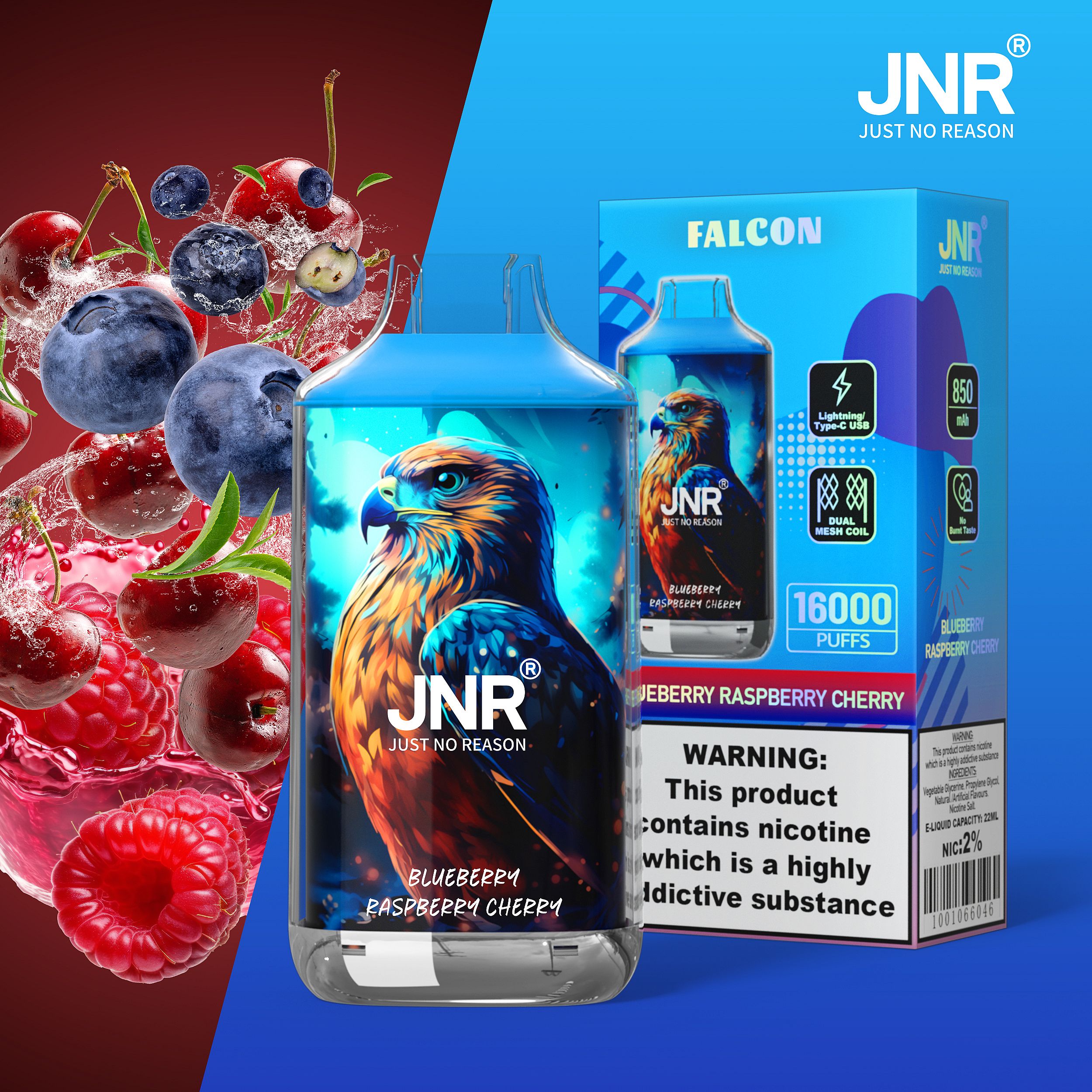 JNR FALON 16000 16K Puffs Original Edition Rechargeable Disposable Vape ...