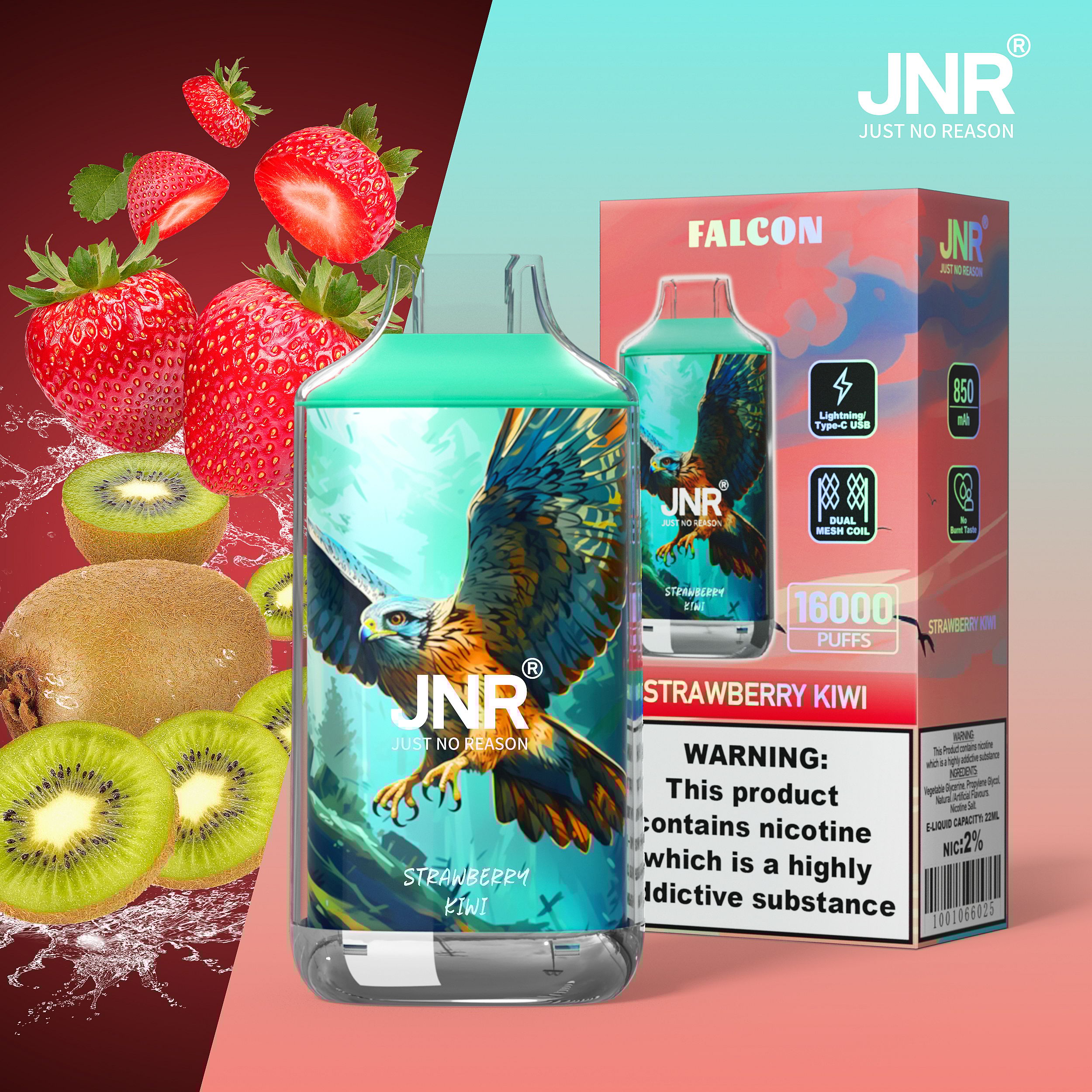 JNR FALON 16000 16K Puffs Original Edition Rechargeable Disposable Vape ...