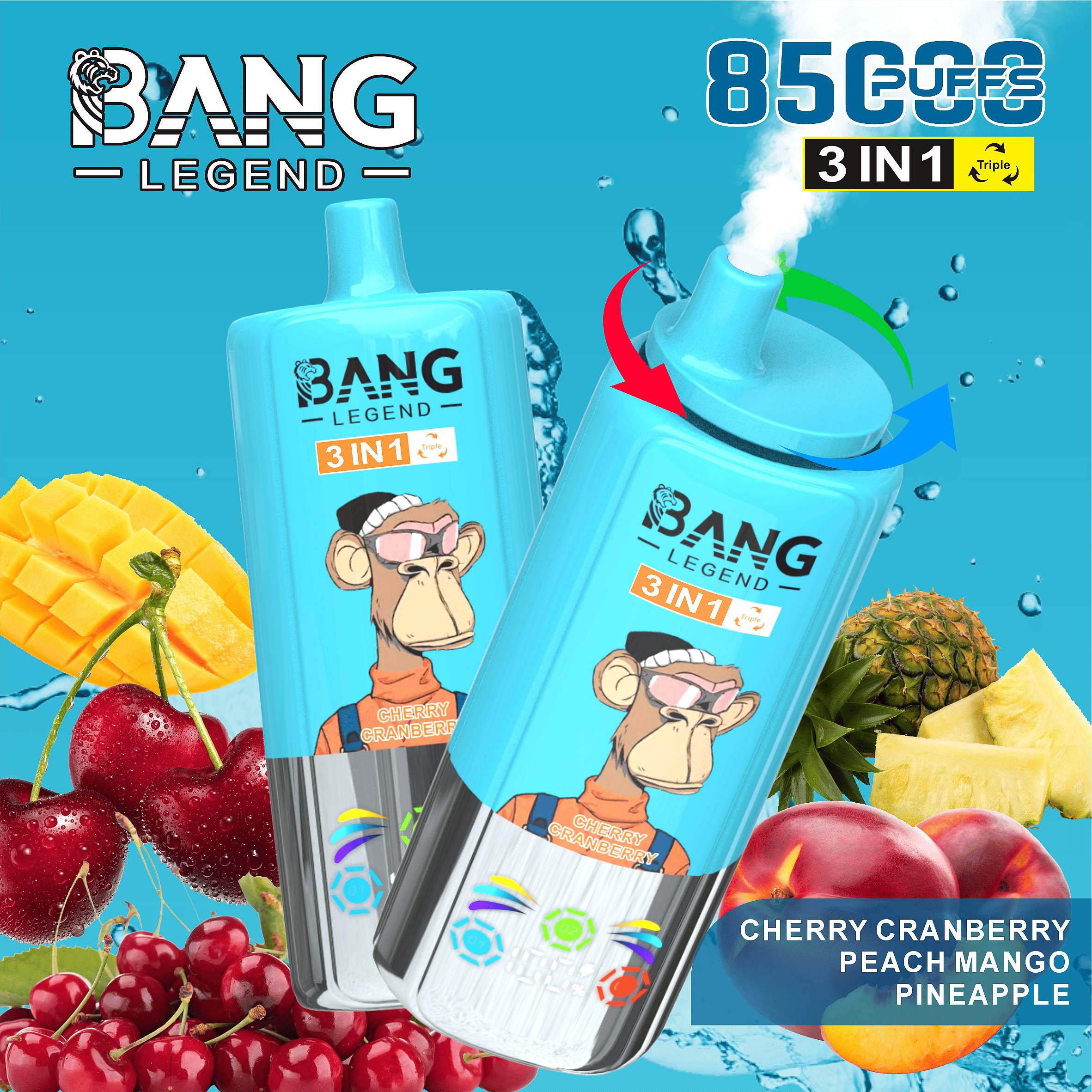 Bang Legend Triple 85000 85k Puffs Jednorazowy waporyzator o smakach 3 ...