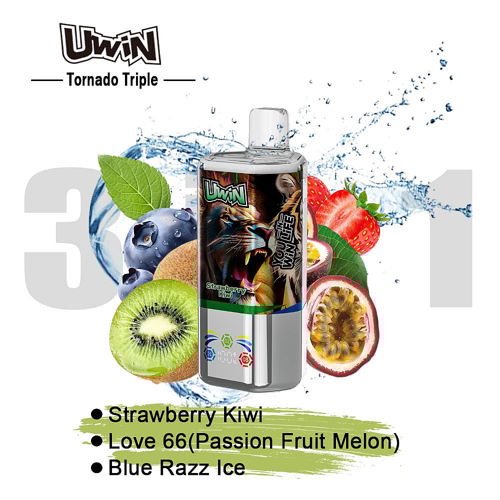Uwin Tornado Triple 60000 60K sbuffi VAPE 3 in 1 Migaretta usa e getta con display a LED ...