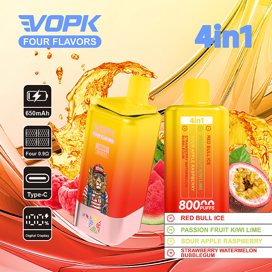 Vopk Four Flavors 80000 80K Puffs 4 in 1 Flavors Disposable Vape with ...