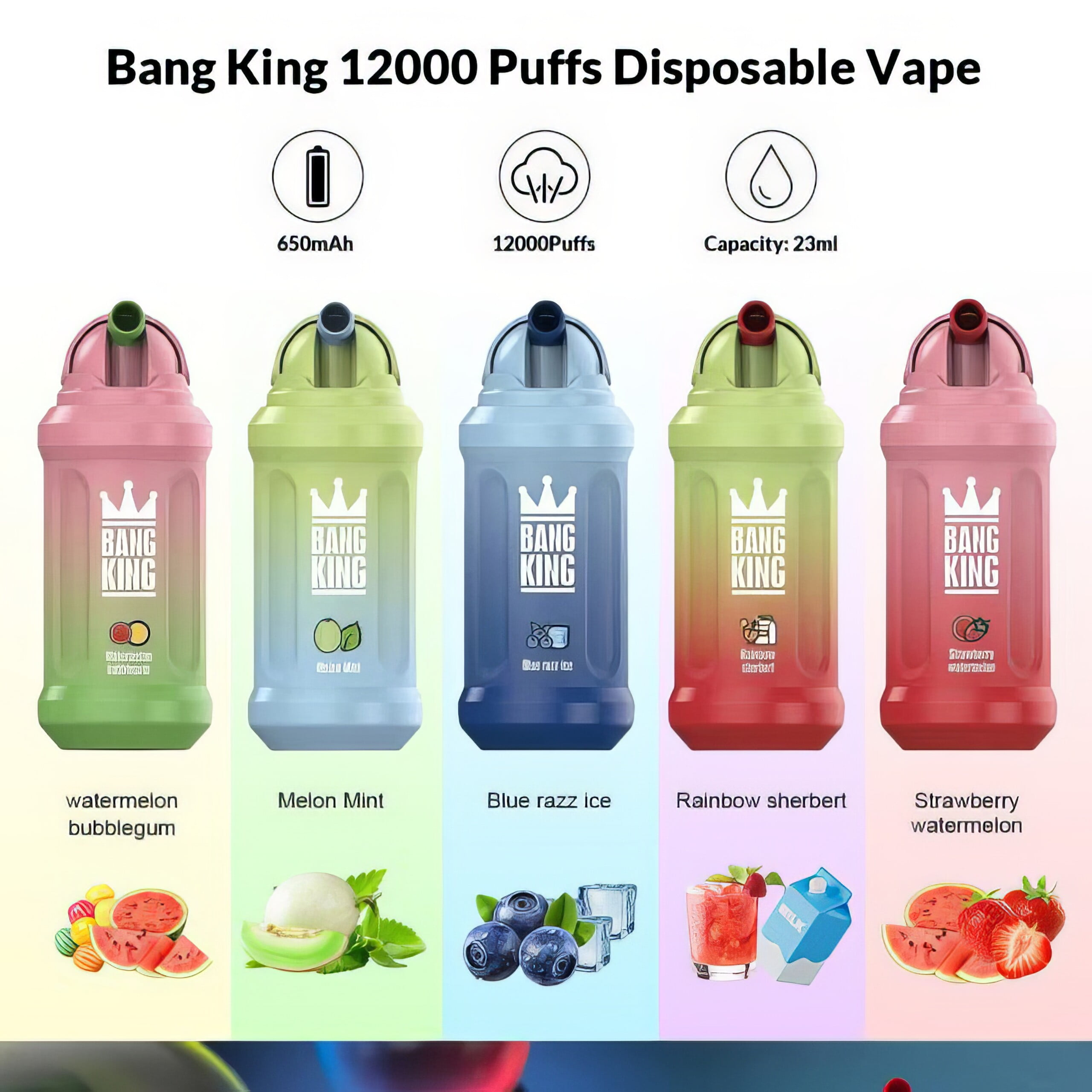 Bang King 12000 Puffs 0% 2% 3% 5% Uppladdningsbar engångspod med ...