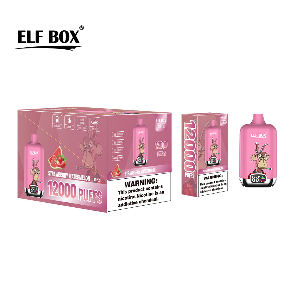 ELF box digital 12000 puffs 0% 2% 3% 5% Nicotine LED display Disposable ...