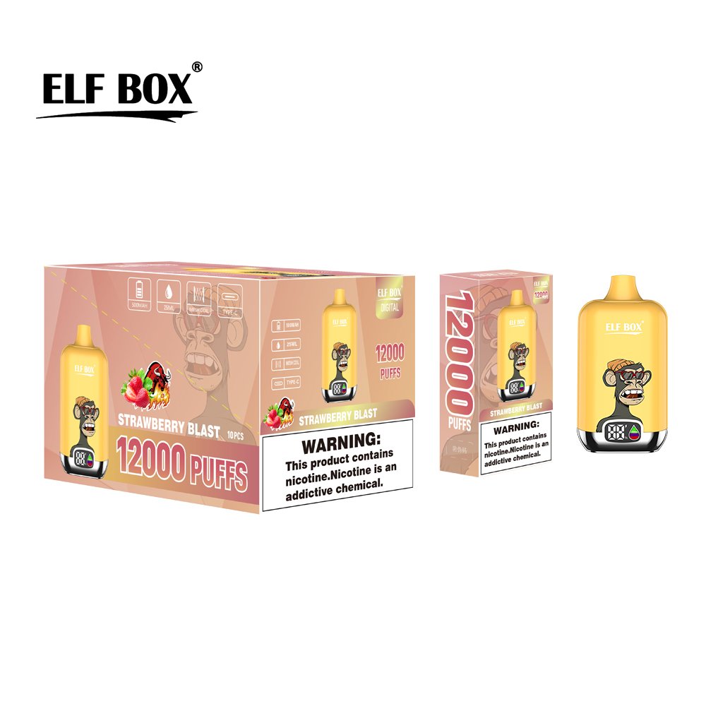 ELF box digital 12000 puffs 0% 2% 3% 5% Nicotine LED display Disposable ...