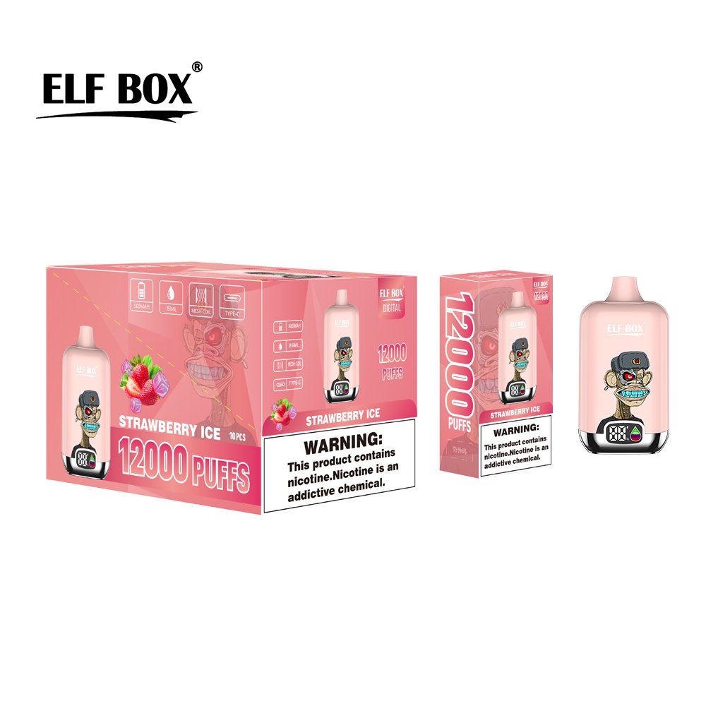 ELF Box digital 12000 Züge 0% 2% 3% 5% Nikotin LED-Anzeige Einweg-E ...