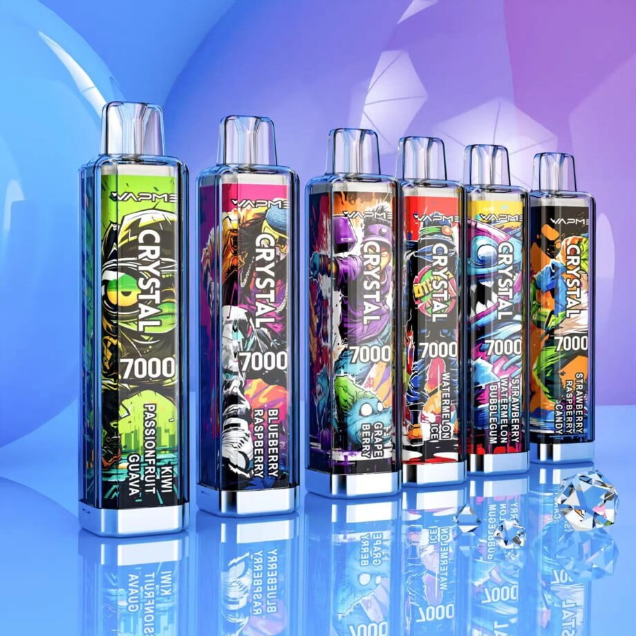 VAPME Crystal 7000 Puffs 0% 2% 3% 5% Nicotine Rechargeable Disposable ...