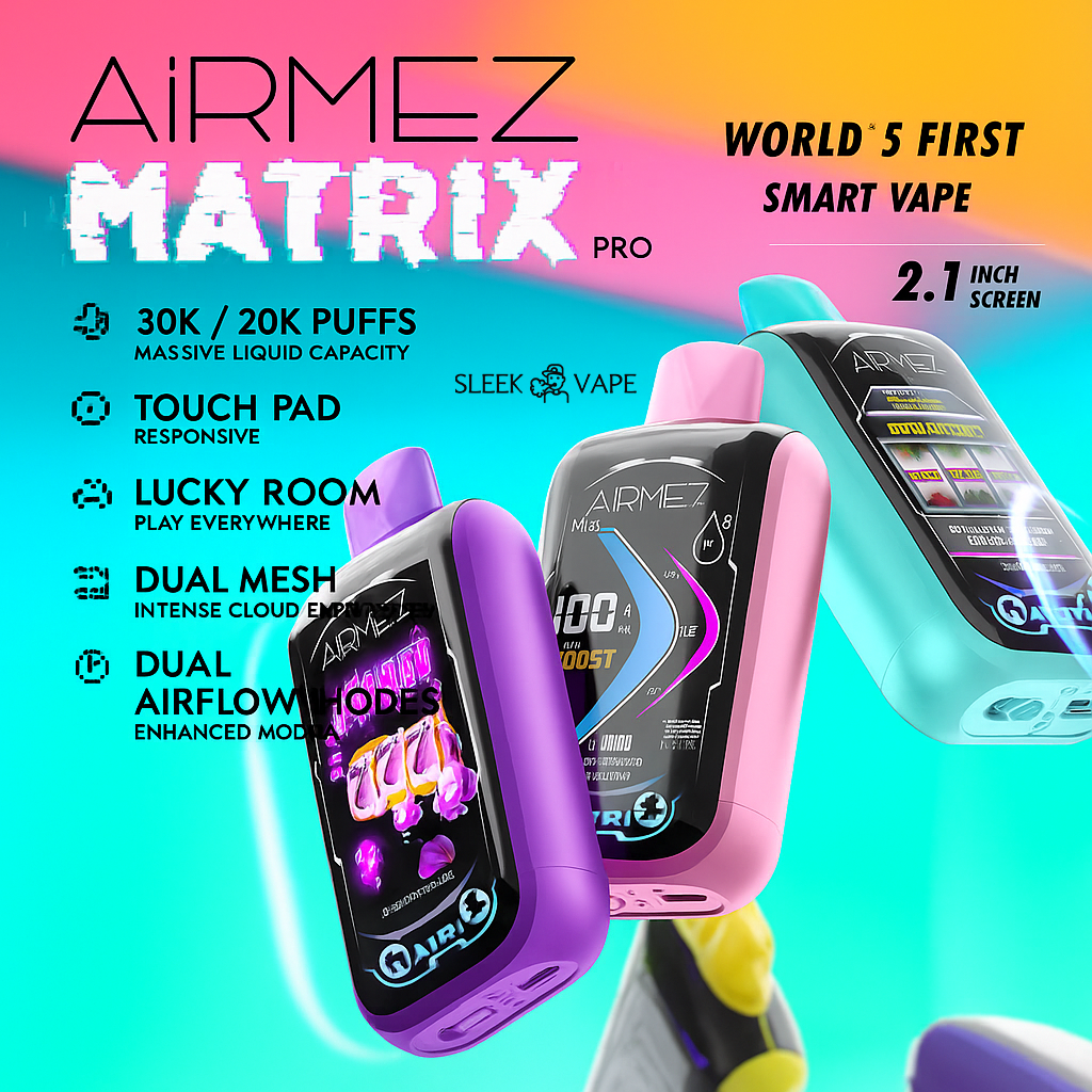 Airmez Matrix Pro 30K Puffs Disposable Vape | Dual Airflow Modes,Dual ...